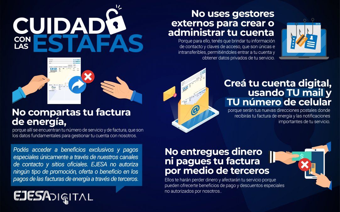 ¡Cuidado con las estafas! Recomendaciones de EJESA para cuidar nuestra ...