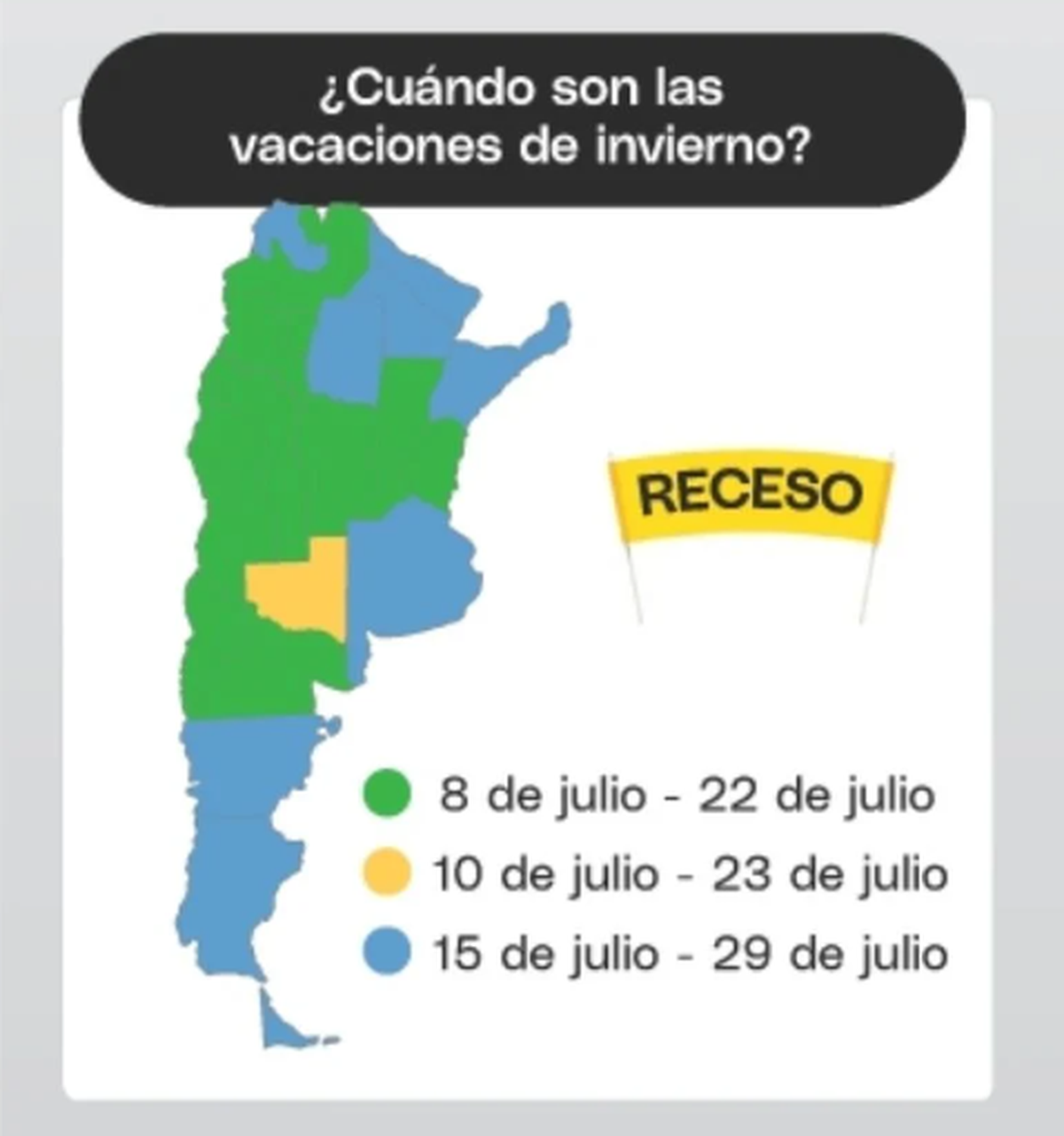 Vacaciones de invierno: cuándo empieza el receso escolar en cada provincia