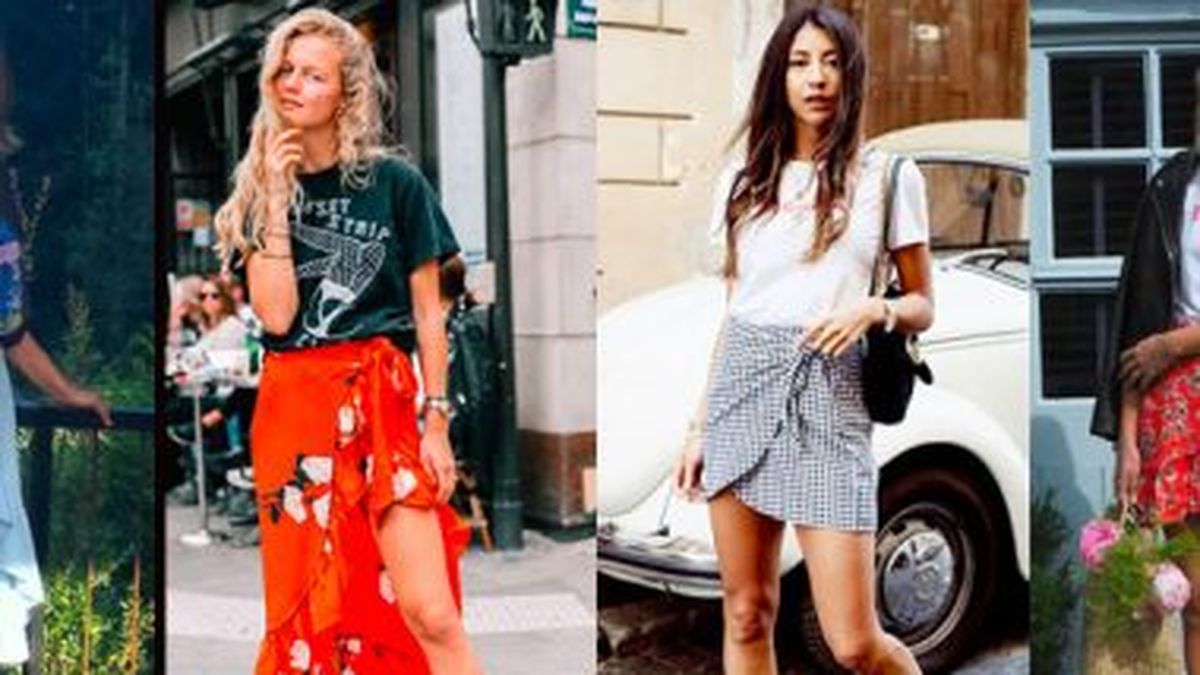 Imágenes que te convencerán para usar una Pollera Asimétrica y Camiseta ...