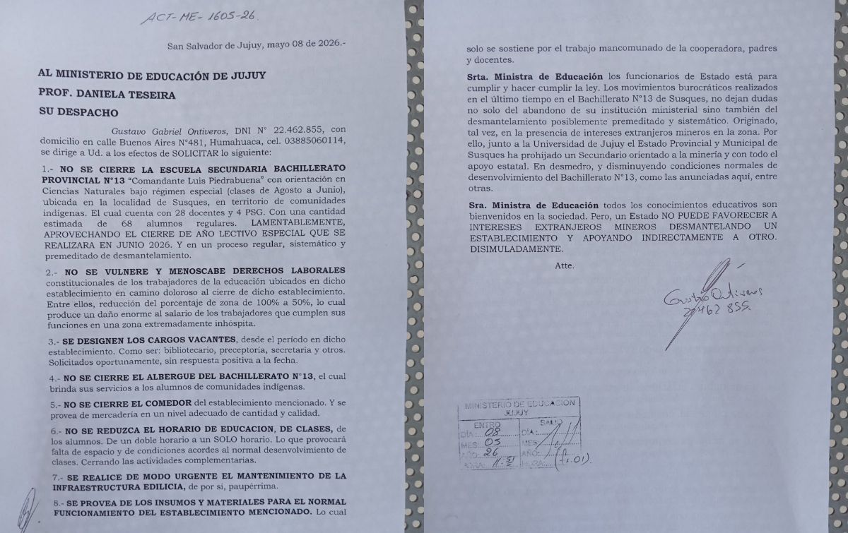 Pidieron al Ministerio de Educación que no se cierre la escuela de Susques